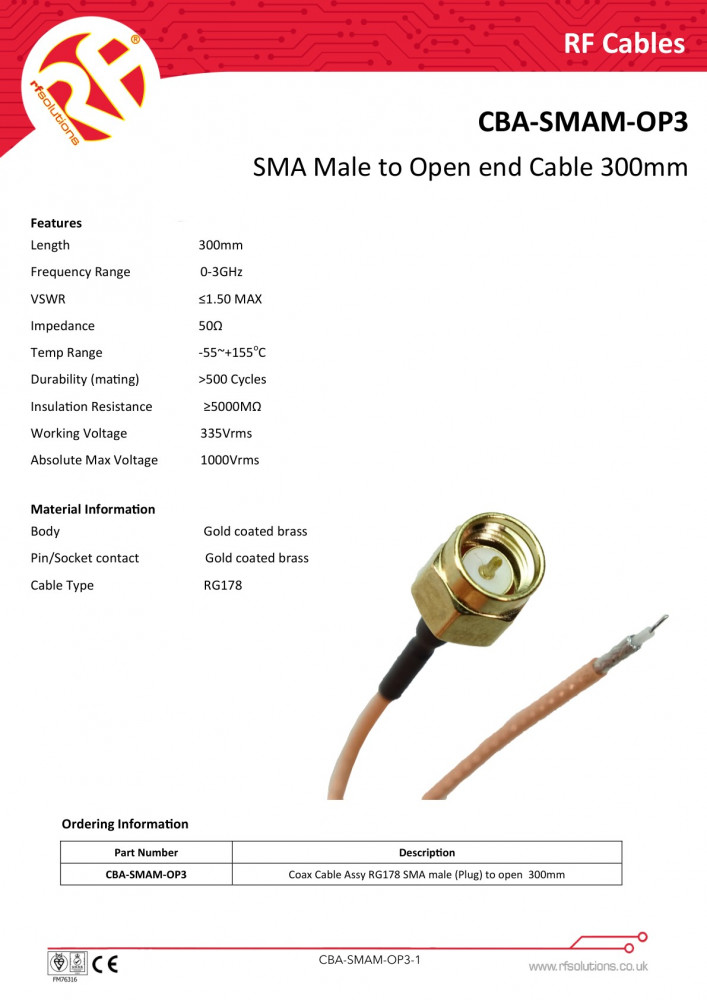 CBA-SMAM-OP3 product document page 1