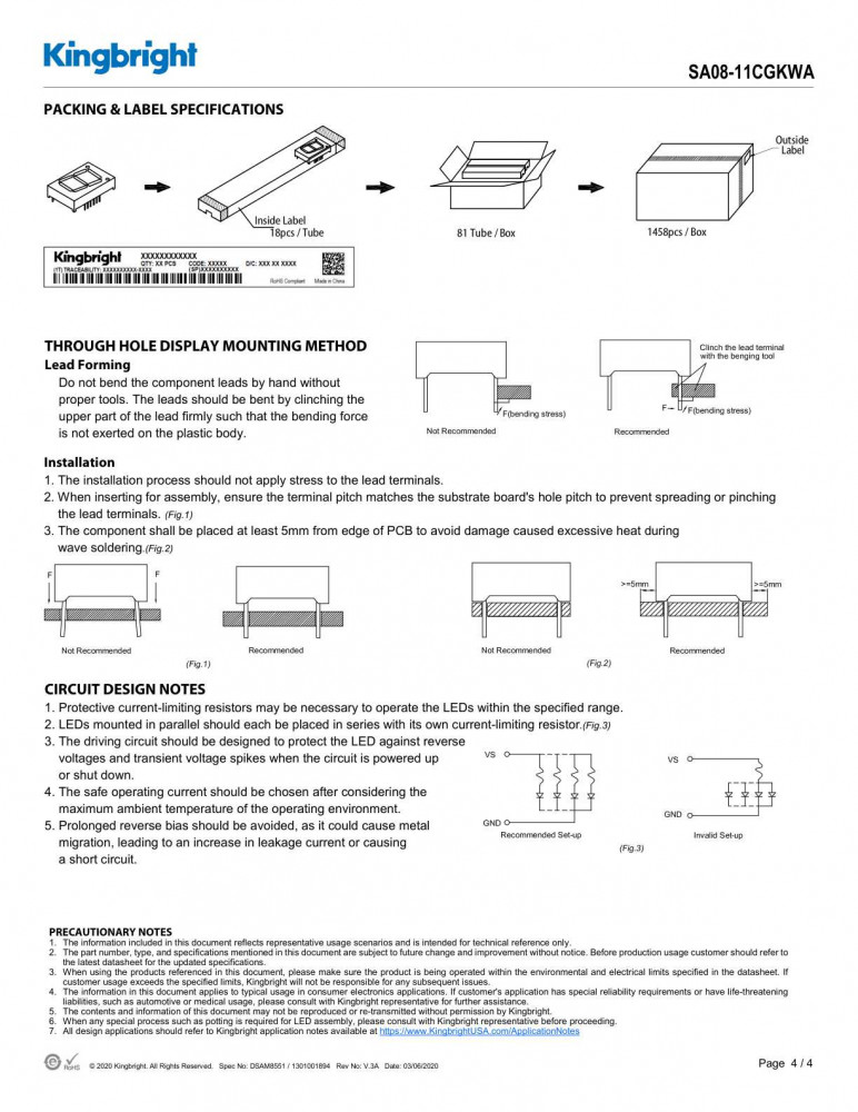 SA08-11CGKWA datasheet page 4