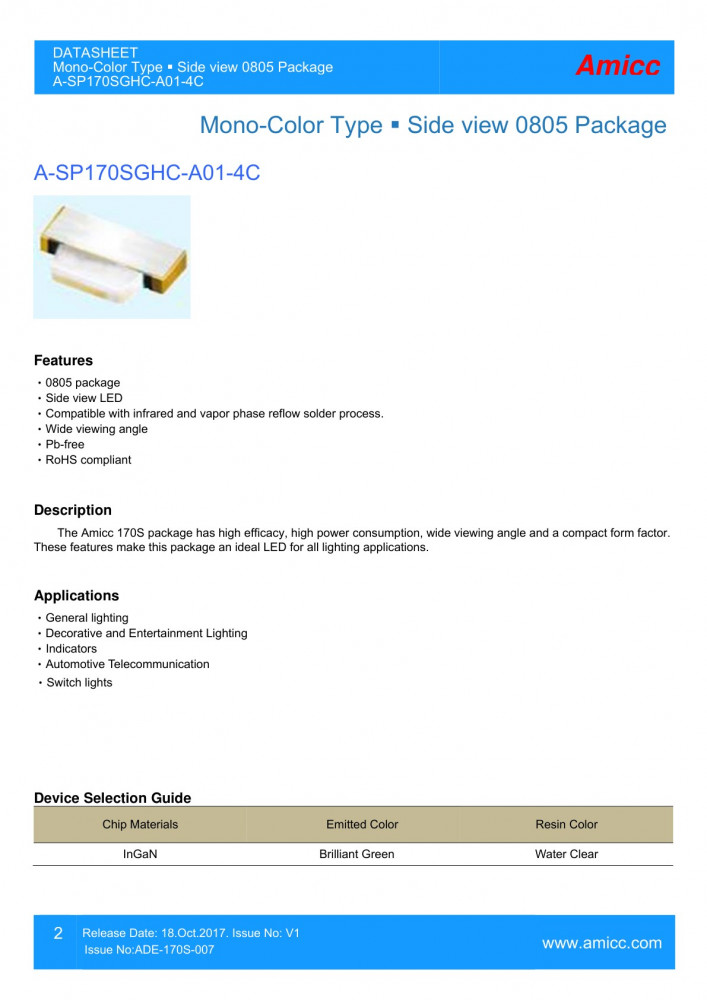 A-SP170SGHC-A01-4C datasheet page 2