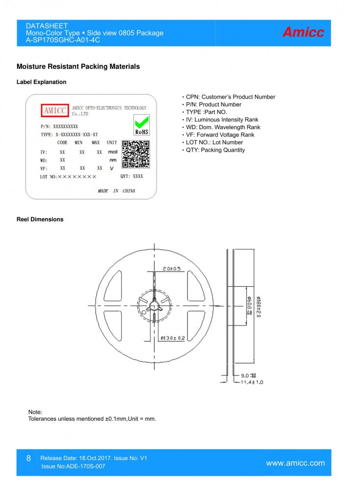 A-SP170SGHC-A01-4C datasheet page 8