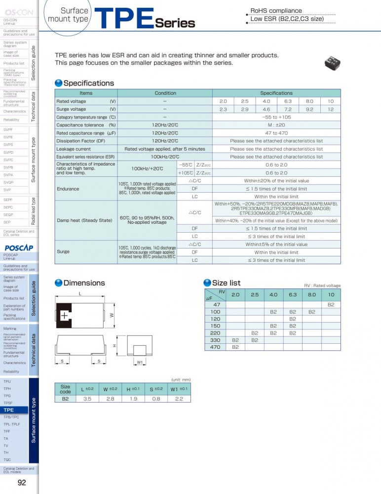 PANASONIC POSCAP technical document page 1