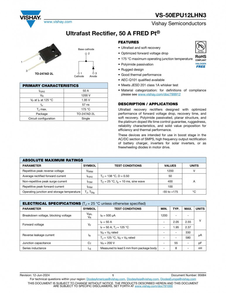 VS-50EPU12LHN3 datasheet page 1