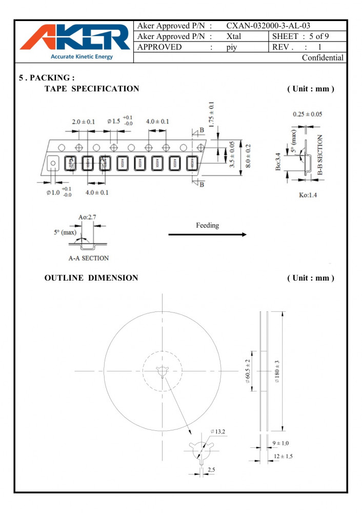 CXAN-032000-3-AL-03 mechanical drawing page