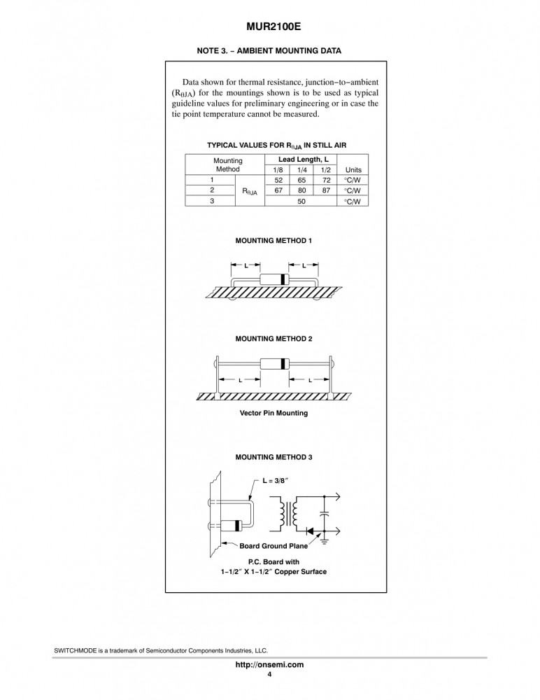 MUR2100ERLG datasheet page 4