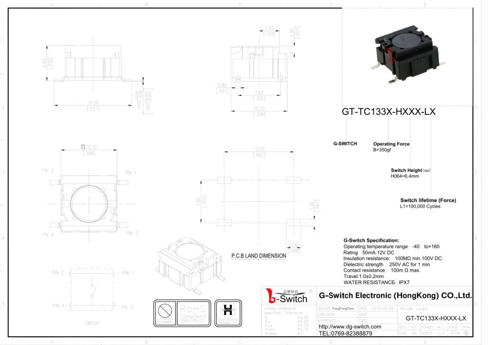 GT-TC133B-H064-L1 technical document preview