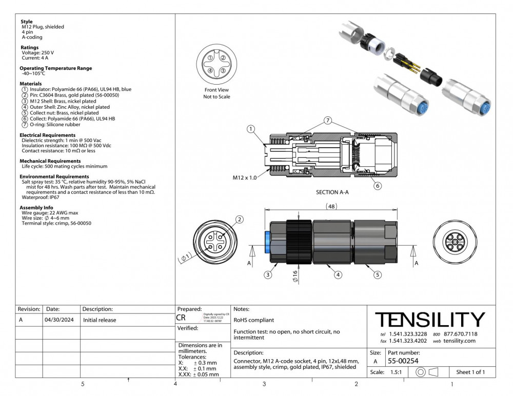 Tensility 55-00254 product drawing reference