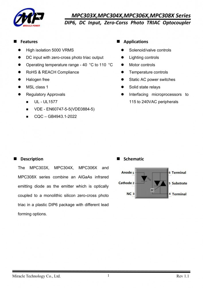 MPC3063-GV datasheet page 1