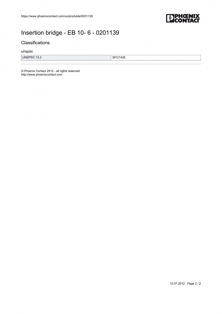 Phoenix Contact EB 10-6 0201139 technical document page 2