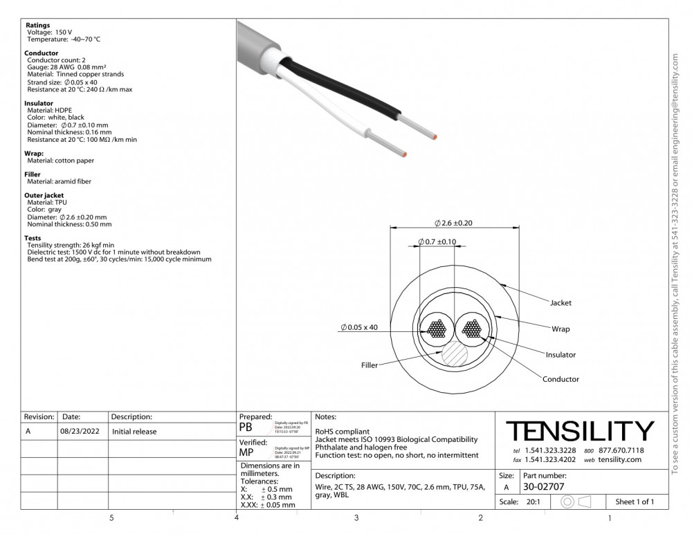 Tensility International 30-02707 product drawing