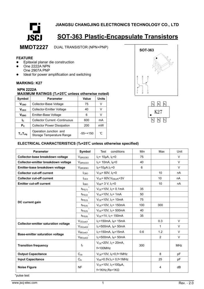 MMDT2227 datasheet page 1