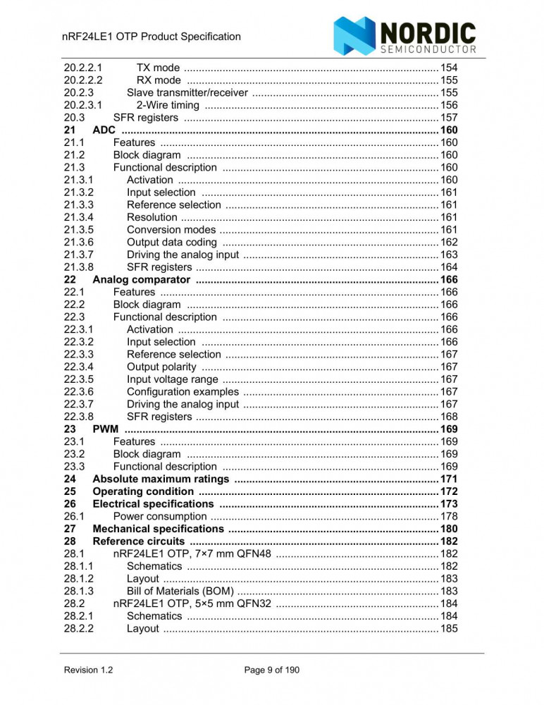 NRF24LE1 OTP specification page 9