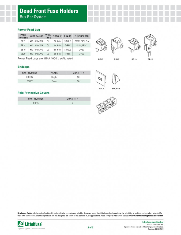 Littelfuse POWR busbar documentation page 3