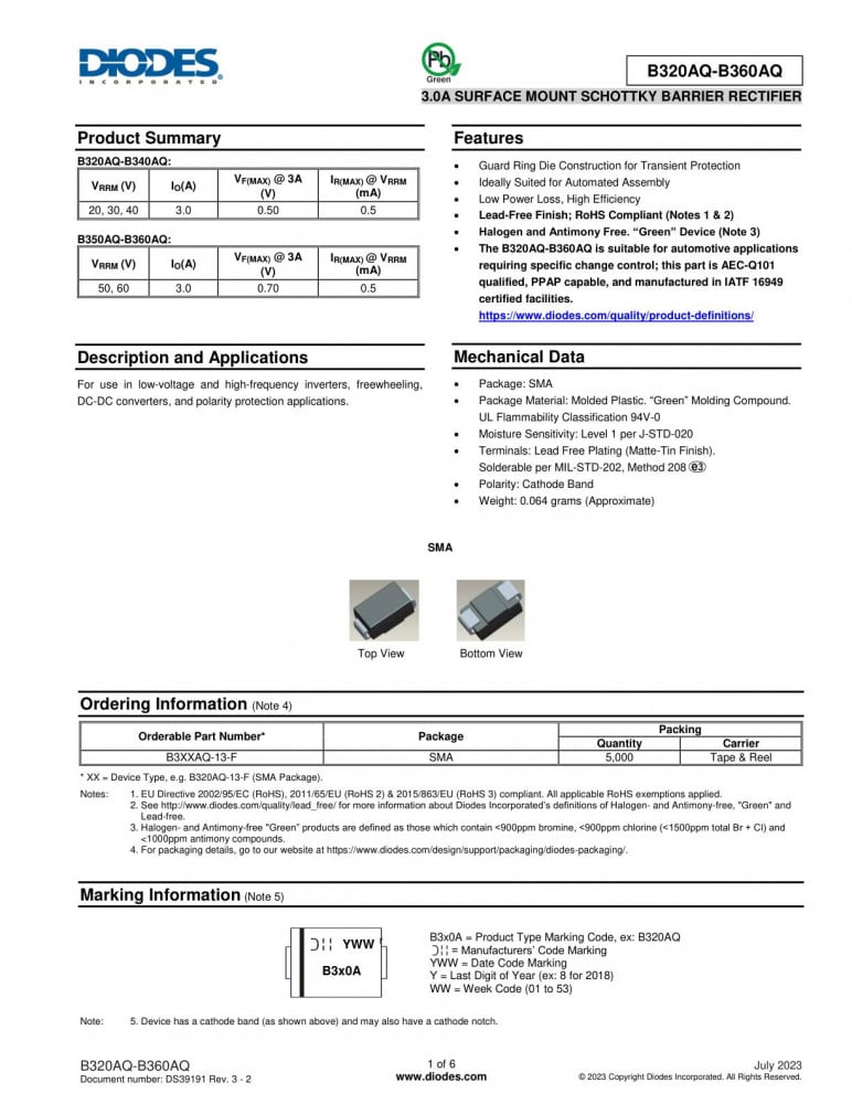B340AQ-13-F datasheet page 1