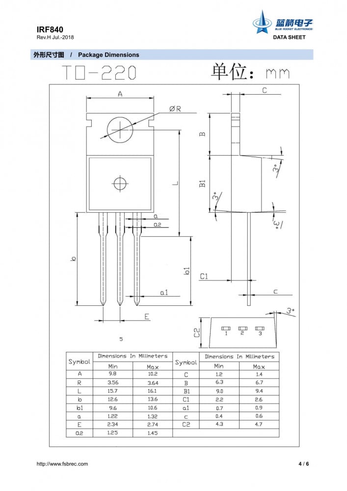IRF840 datasheet page 4