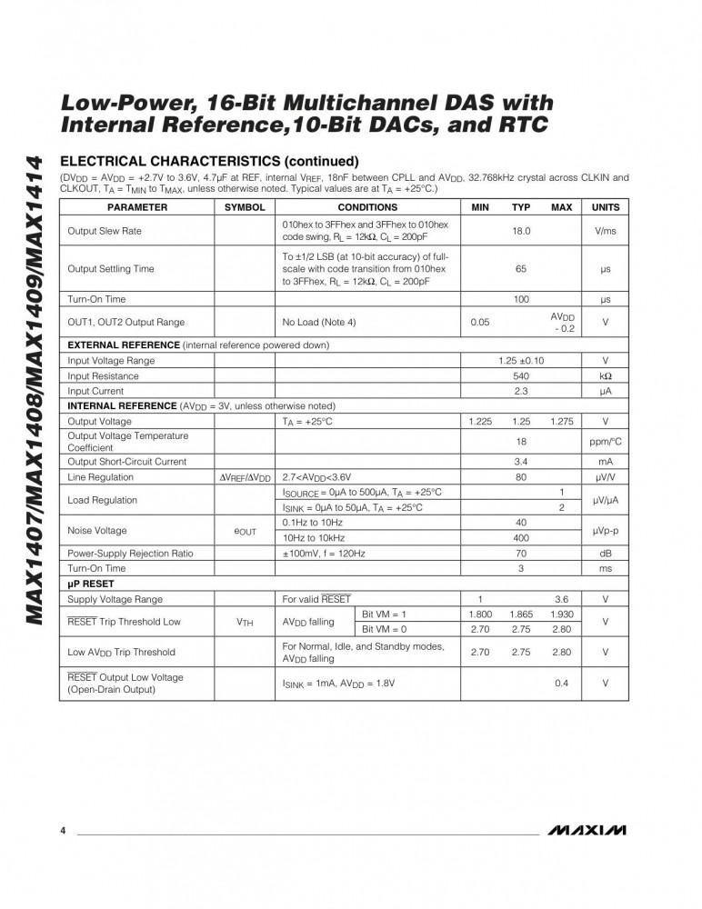 MAX1407 datasheet page 4
