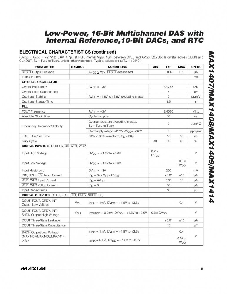MAX1407 datasheet page 5
