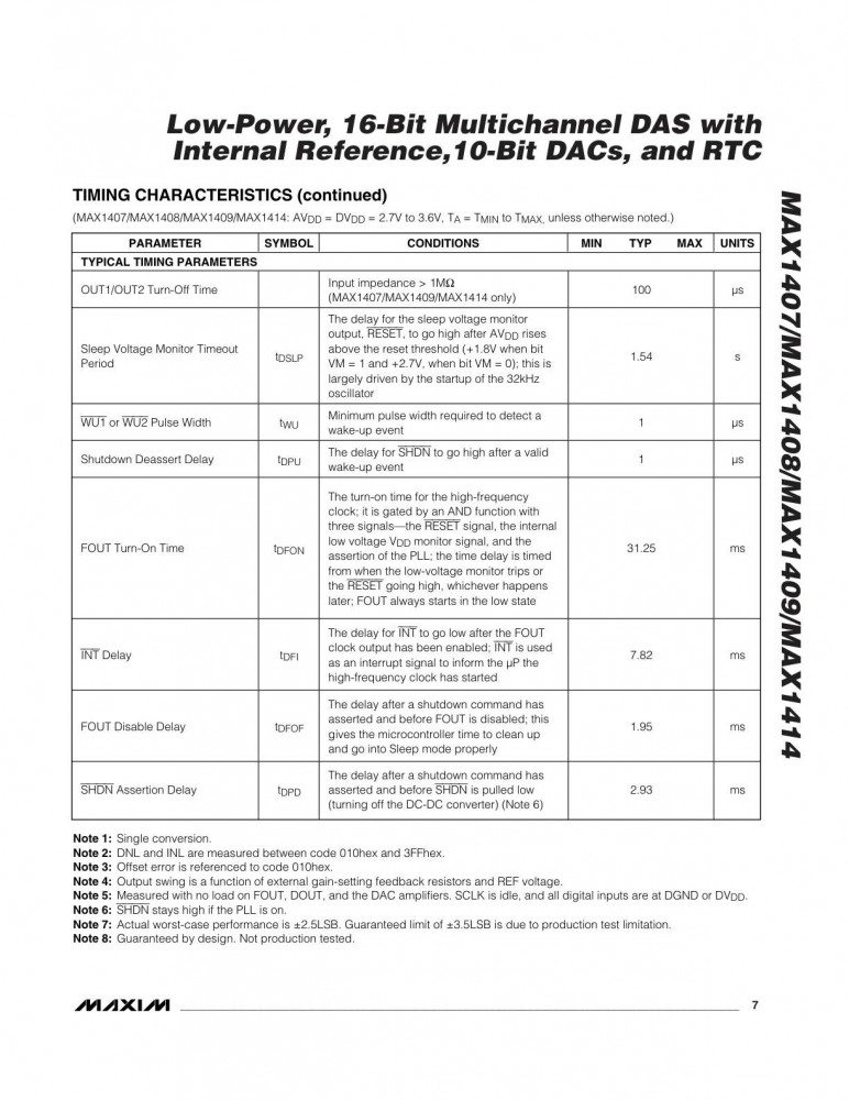 MAX1407 datasheet page 7
