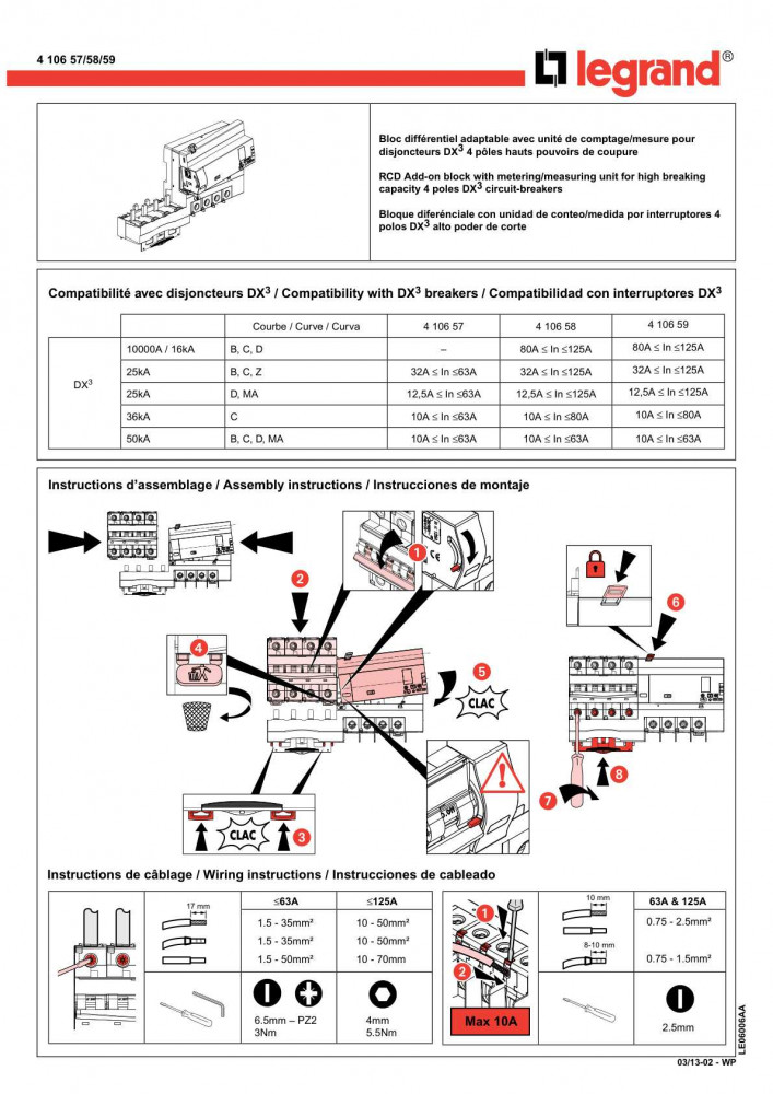 Legrand 410658 technical document page 1