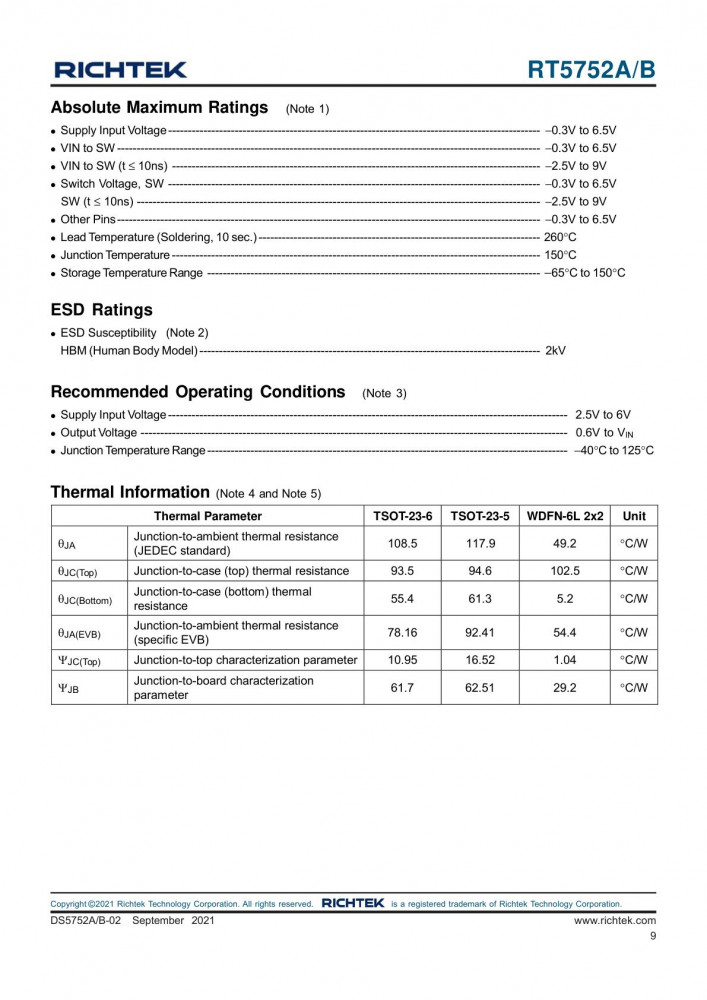 RT5752AHGJ6 datasheet page 9