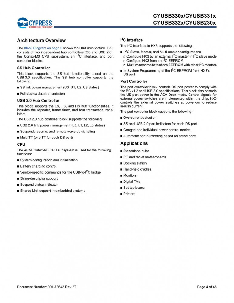 CYUSB3314 HX3 document page 5