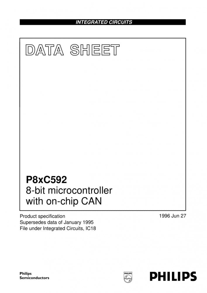 P80C592 datasheet page 1