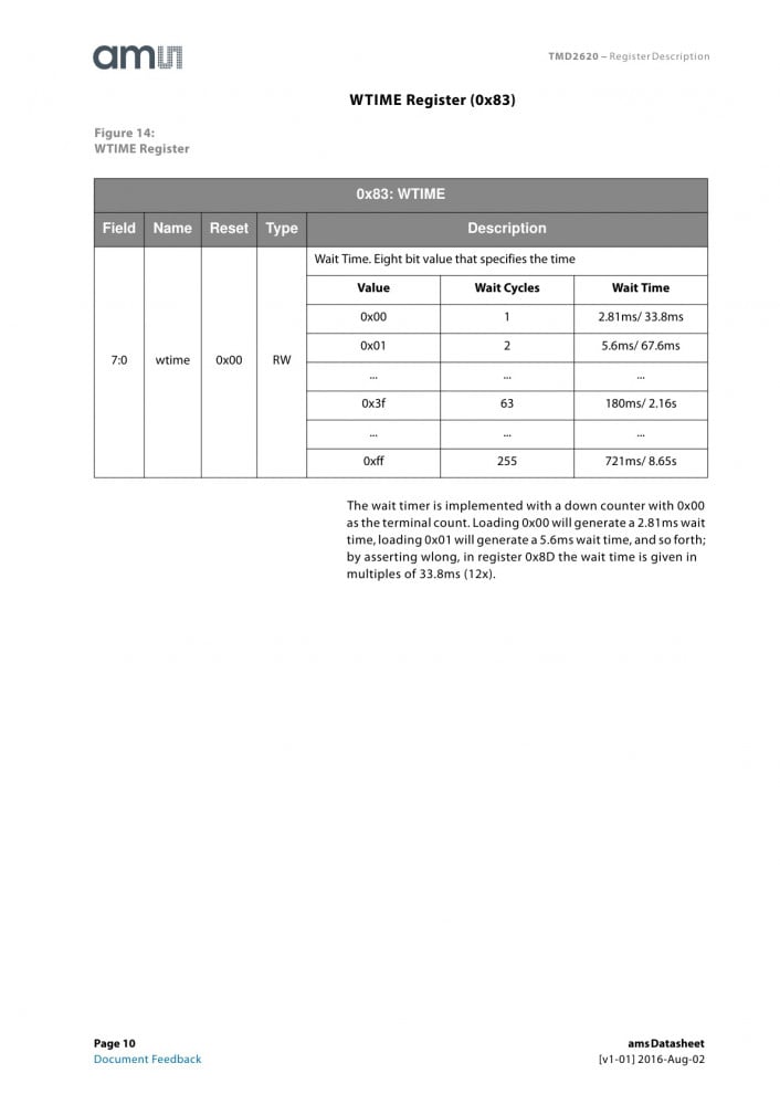 TMD26203 technical document page 10