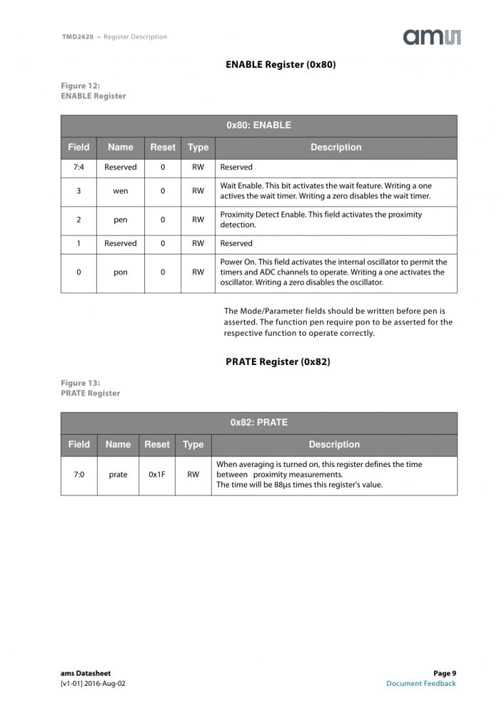 TMD26203 technical document page 9