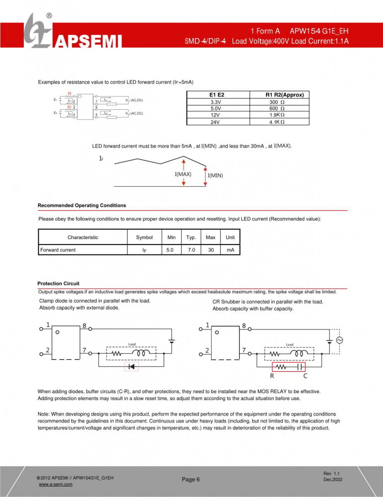 APW154G1EH datasheet page 6