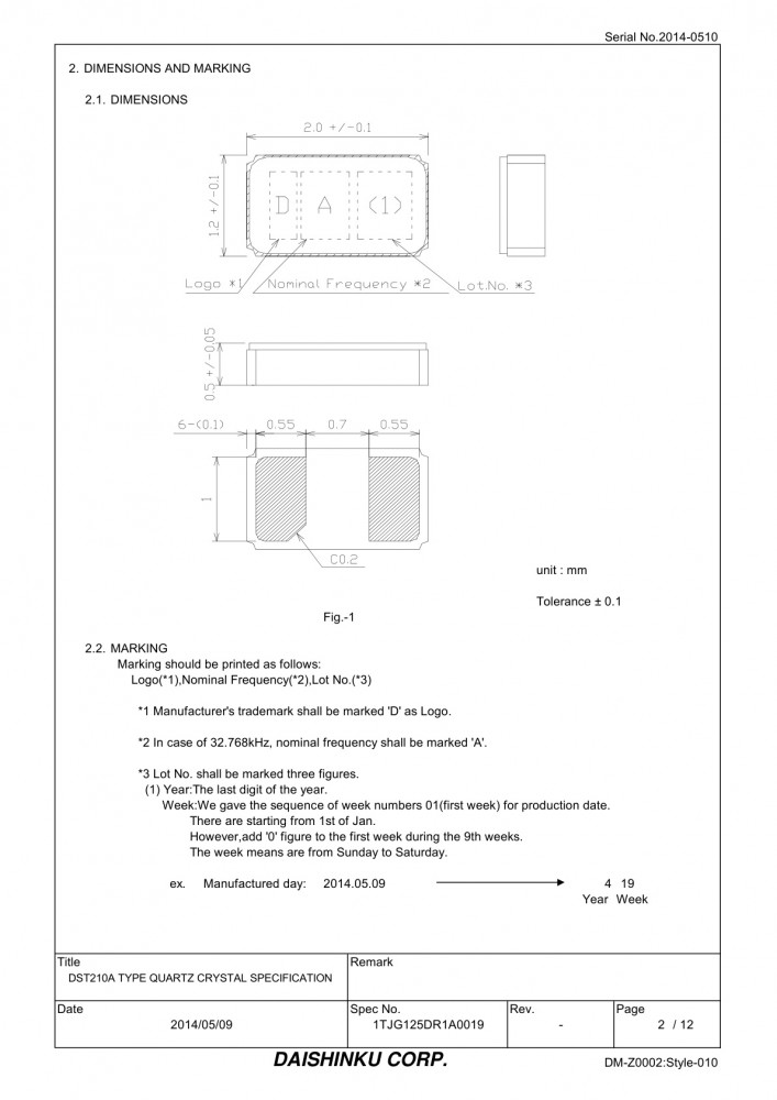 DST210A specification page 3