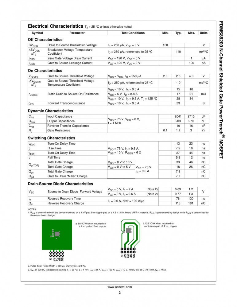 FDMS86200 datasheet page 3