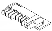 Micro-Fit BMI Receptacle Header, Dual Row, Vertical, with Press-fit Plastic Pegs, 0.38µm Gold (Au) Selective, 14 Circuits