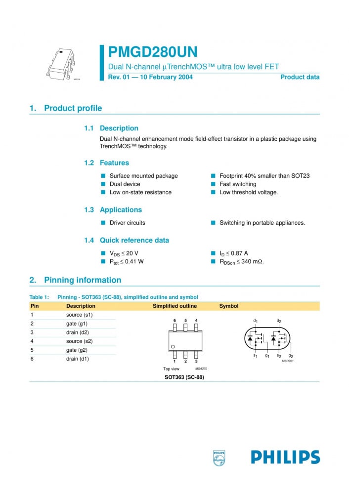 PMGD280UN,115 datasheet page 2
