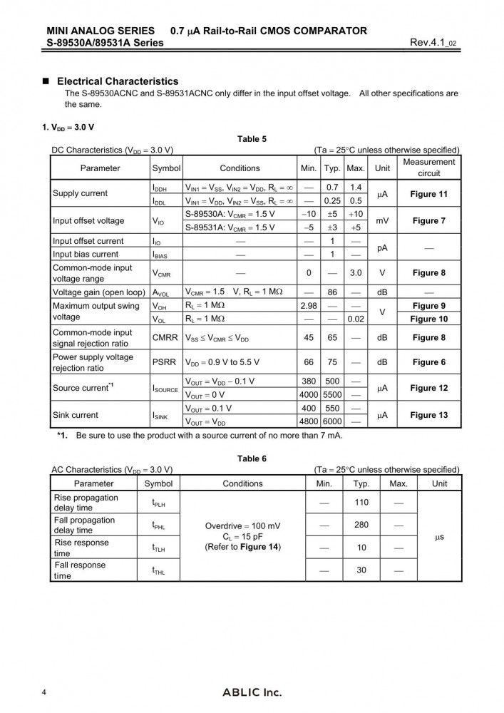 ABLIC S-89531A datasheet page 4