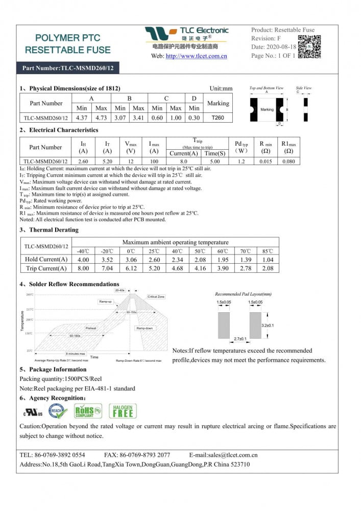 TLC-MSMD260/12 technical datasheet