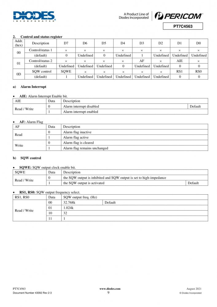 PT7C4563 datasheet page 9