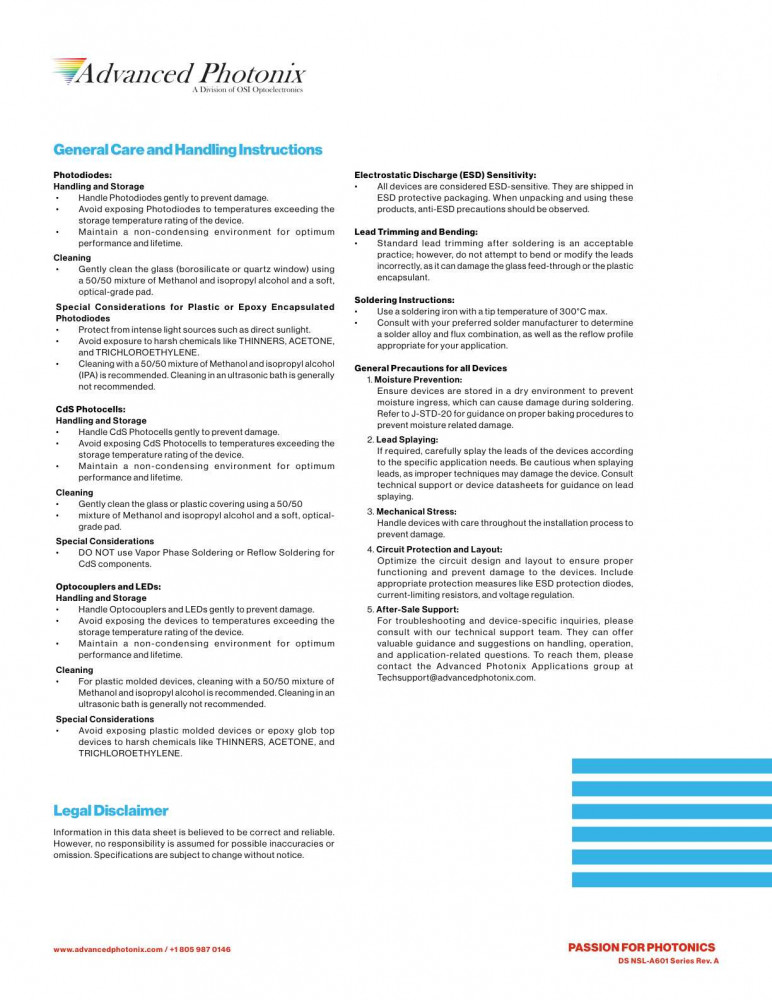 NSL-A601 series datasheet page 3