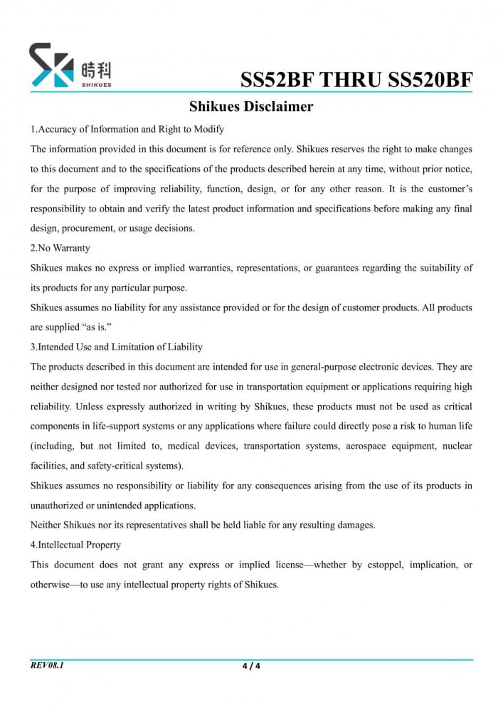SS54BF datasheet page 4