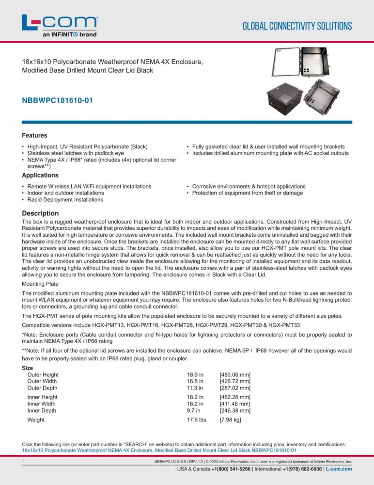 NBBWPC181610-01 technical document page 1