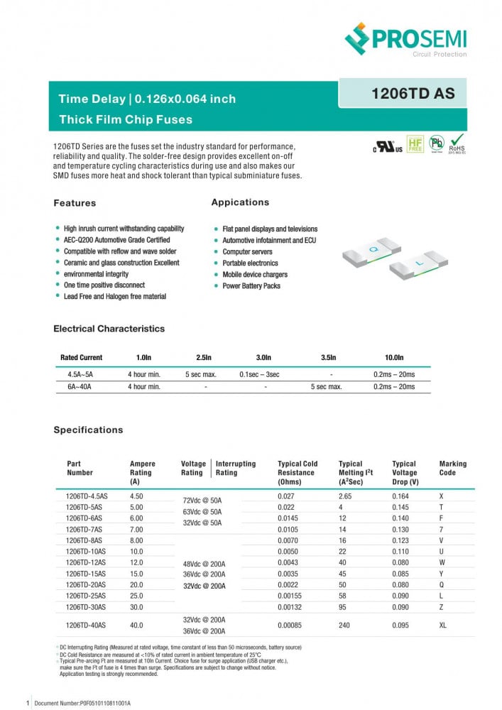 1206TD-7AS technical document page 1