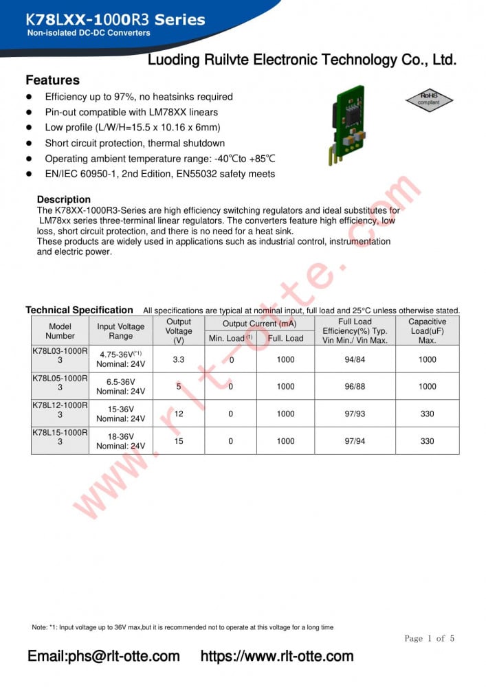 K78L05-1000R3 technical document page 1