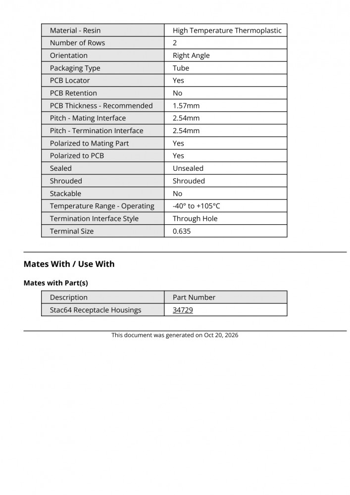 Molex 346919662 technical document page 3