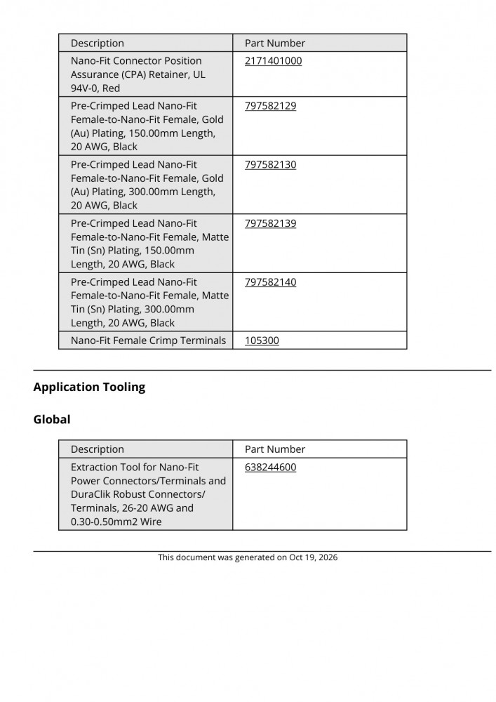 MOLEX Nano-Fit product specification, page 6