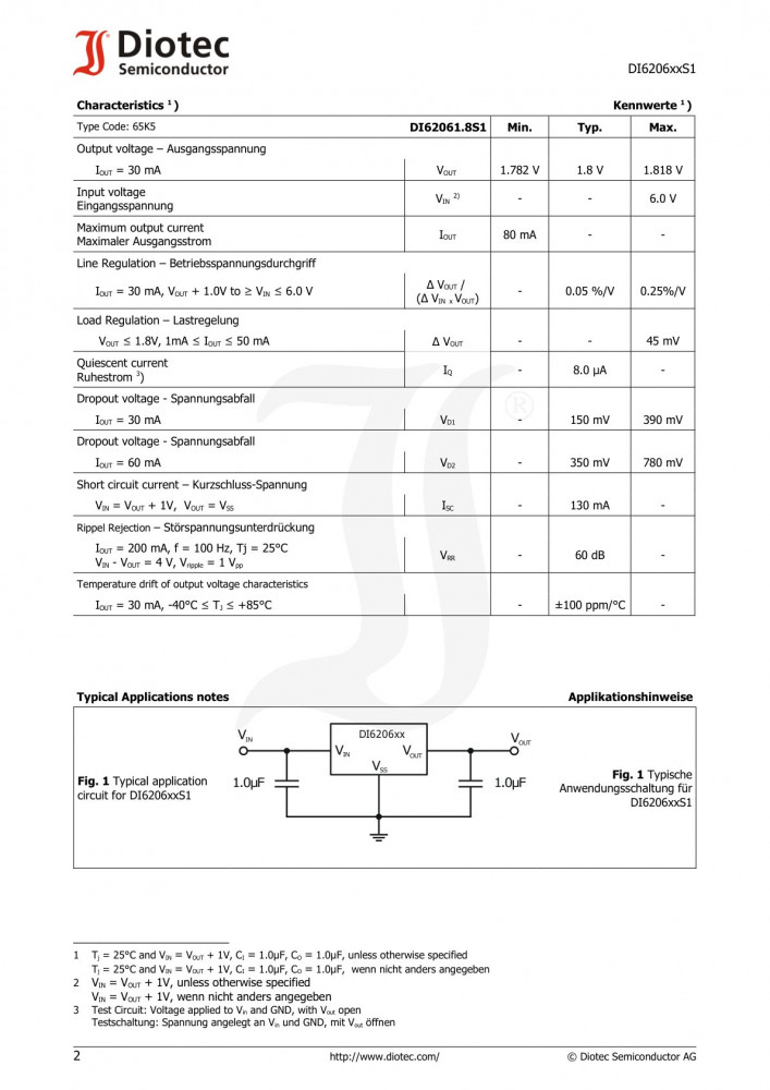 DIOTEC DI6206xxS1 datasheet page 2
