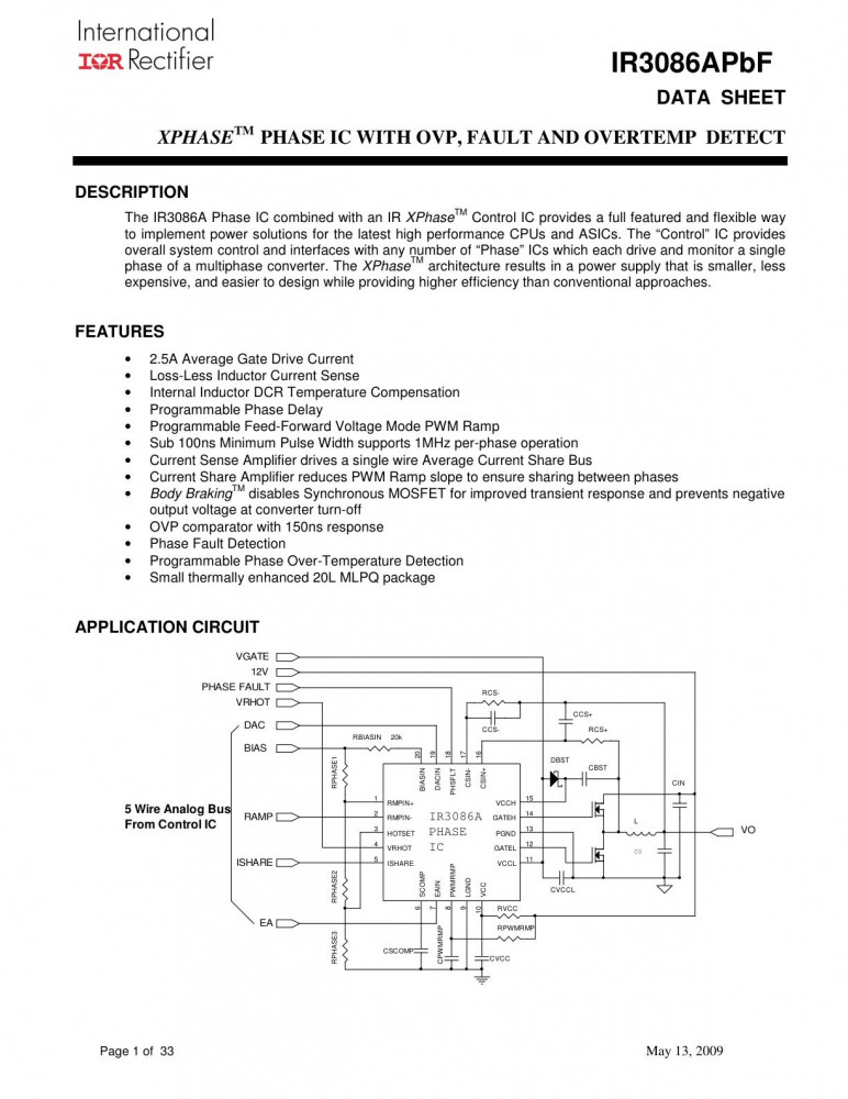 IR3086AMTRPBF datasheet page 1