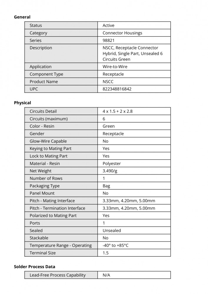 Product document image 2 for MOLEX 988211065