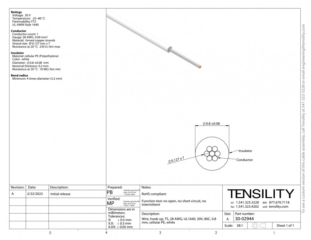 Tensility International 30-02944 product drawing preview