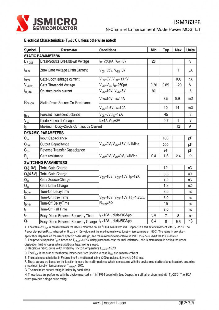 JSM36326 datasheet page 2