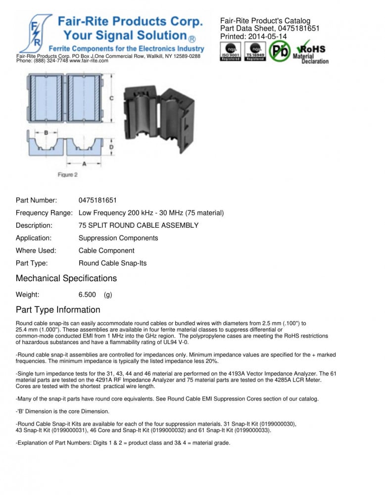 Fair-Rite document page 1