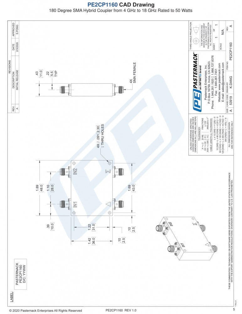PE2CP1160 datasheet page 5