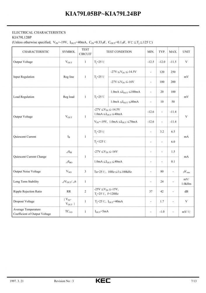KEC KIA79L12BP-AT/P datasheet page 7